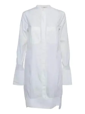Celine High Slit Mini Shirt Dress - White
