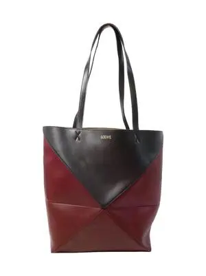 Loewe Medium Puzzle Fold Leather Tote Bag - Red