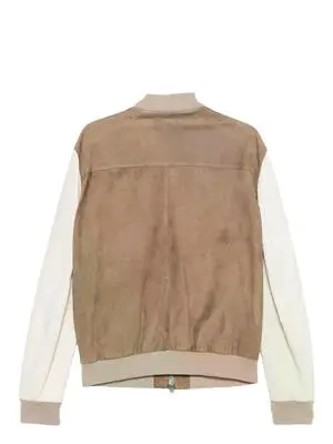 LOW BRAND Panelled Bomber Jacket - Brown