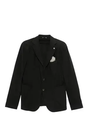 MANUEL RITZ Logo-pin Single-breasted Blazer - Black