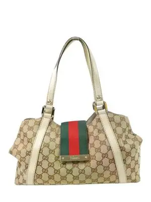 Gucci Gg Web Canvas Tote Bag - Neutrals