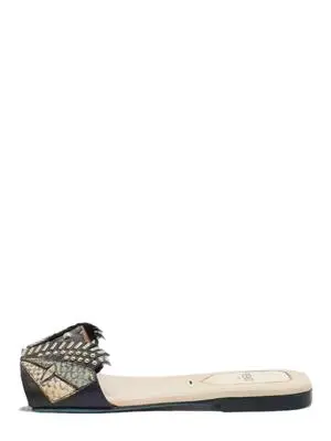 Fendi Bug Monster Embellished Slip-on Sandals - Black