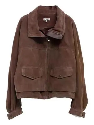 Loewe Suede Zip-up Jacket - Brown