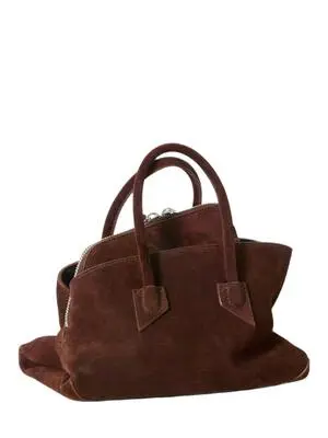 Attico Mini La Passeggiata Suede Tote Bag - Brown