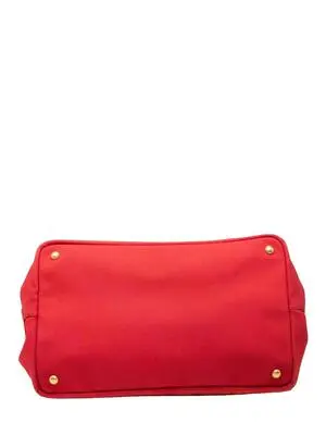 Prada Canvas Canapa Logo Satchel - Red
