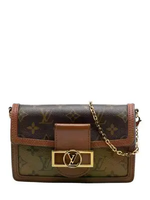 LOUIS VUITTON Monogram Reverse Dauphine Wallet On Chain Crossbody Bag - Brown