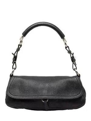 Prada Vitello Daino Flap Shoulder Bag - Black