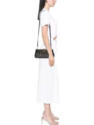 Burberry Studded Calfskin Padlock Crossbody Bag - Black