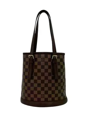 LOUIS VUITTON 2001 Damier Ebene Marais Bucket Bag - Brown