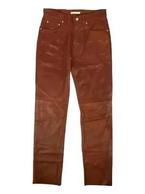 Helmut Lang Masc Hi Leather Trousers - Brown