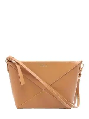 Loewe Shiny Nappa Leather Fold Pouch Shoulder Bag - Brown
