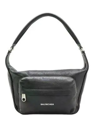 Balenciaga Medium Lambskin Arena Raver Shoulder Bag - Black