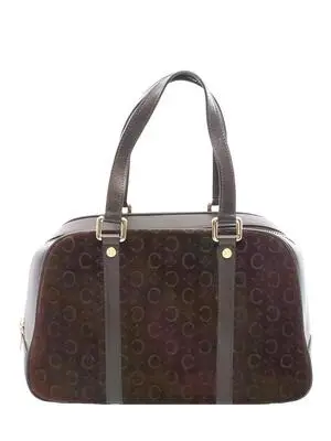 Celine Macadam Suede Handbag - Brown