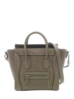 Celine Leather Luggage Tote Satchel - Grey
