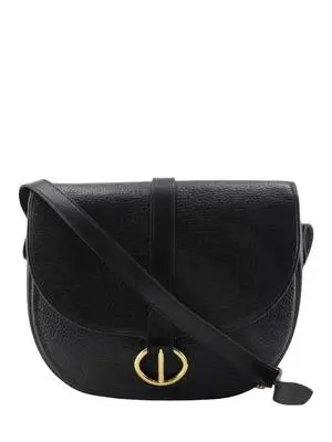 Dior Leather Flap Crossbody Bag - Black