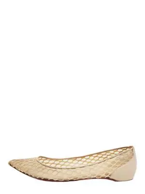CHRISTIAN LOUBOUTIN Mesh Pointed-toe Ballet Flats - Neutrals
