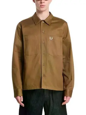 Fred Perry Twill Overshirt Jacket - Brown