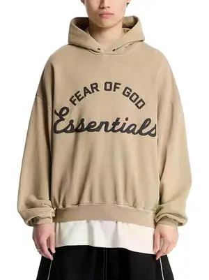 Fear Of God Logo Print Hoodie - Neutrals