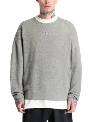Fear Of God Gray Waffle Knit Crewneck Sweater - Grey