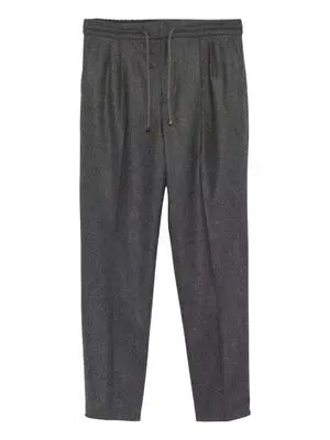 Brunello Cucinelli Virgin Wool Mélange Pleated Trousers - Grey