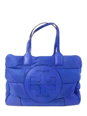 Tory Burch Quilted Logo Patch Shoulder Bag - Blue