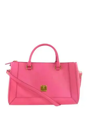Mcm Leather Tote Bag - Pink