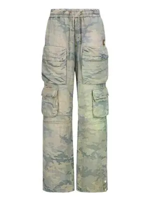 Amiri Camo-jacquard Baggy Cargo Jeans - Blue