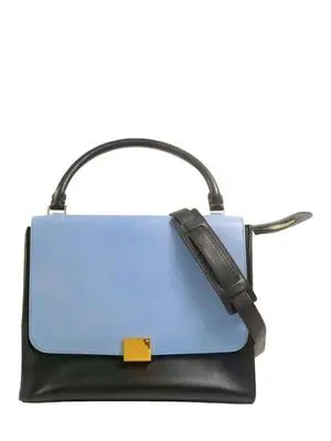 Celine Color-blocked Leather Trapeze Shoulder Bag - Black
