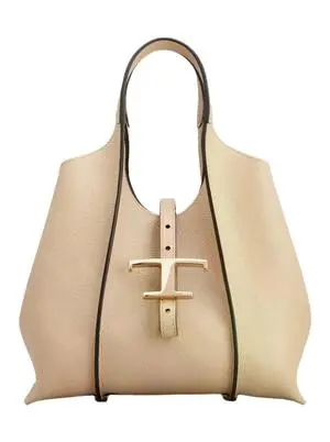 TOD'S Timeless Shopping Bag In Leather Mini - Neutrals