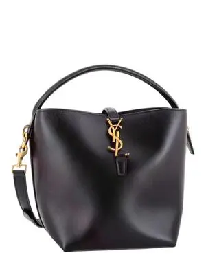 Saint Laurent Le 37 Leather Mini Bucket Bag - Black