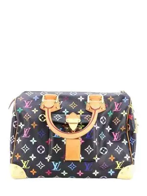 LOUIS VUITTON Speedy Handbag Monogram Multicolor 30 Satchel - Black