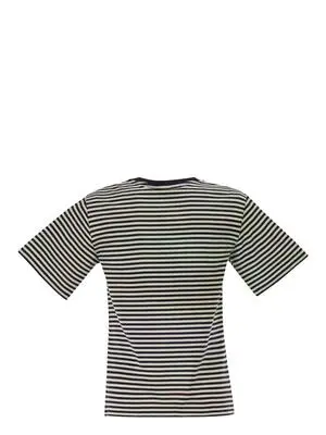 Max Mara Striped Embroidered Logo T-shirt - Black