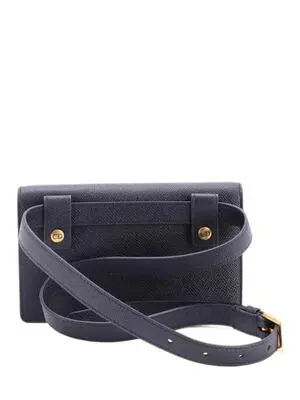 Dior Saddle Rectangular Leather Belt Bag - Black
