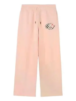 Burberry Knight Stamp Cotton Track Pants - Pink