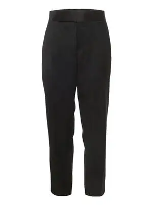 Prada Gabardine Trousers With Satin Waistband - Black