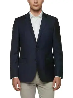 BOSS Single-breasted Check Blazer - Blue