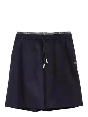 Loewe Drawstring Waist Logo Embroidered Shorts - Blue