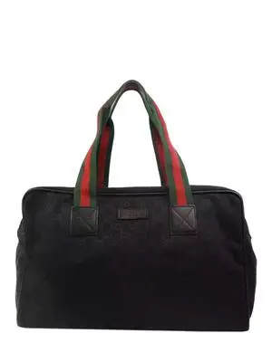 Gucci Gucci GG Canvas Web-Stripe Boston Bag Black