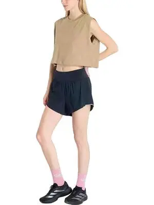 CIELE High-waisted Side-slit Shorts - Black