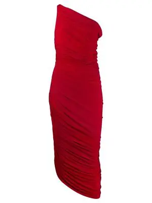 Norma Kamali Asymmetrical Ruched Dress - Red
