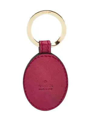 Gucci Interlocking G Leather Keyring - Red