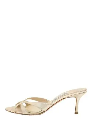 JIMMY CHOO Leather Heeled Sandals - Gold