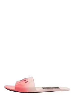 Dolce & Gabbana Logo Leather Slides - Red