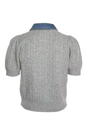 Sandro Cable-knit Cardigan - Grey