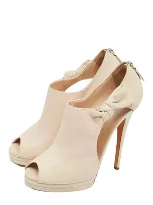 Casadei Bow-detail Cut-out Heeled Sandals - Neutrals