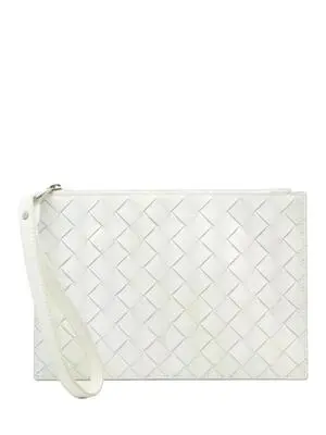 Bottega Veneta Intrecciato Leather Clutch Bag - White