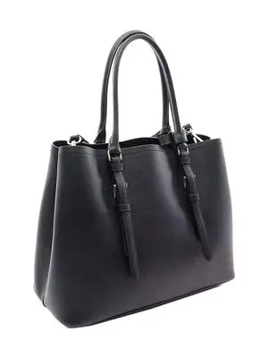 Prada Prada Saffiano Cuir Double Handle Satchel Black