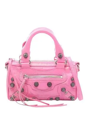 Balenciaga Nano Lambskin Motocross Le Cagole Satchel - Pink