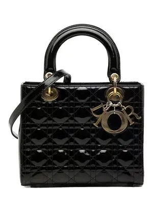 Dior Patent Cannage Lady Satchel - Black