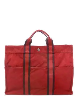 Hermès Canvas Fourre Tout Mm Tote Bag - Red